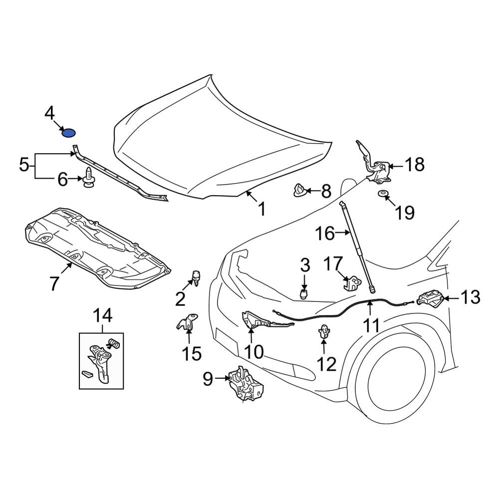 Lexus OE 9033325001 - Hood Panel Grommet