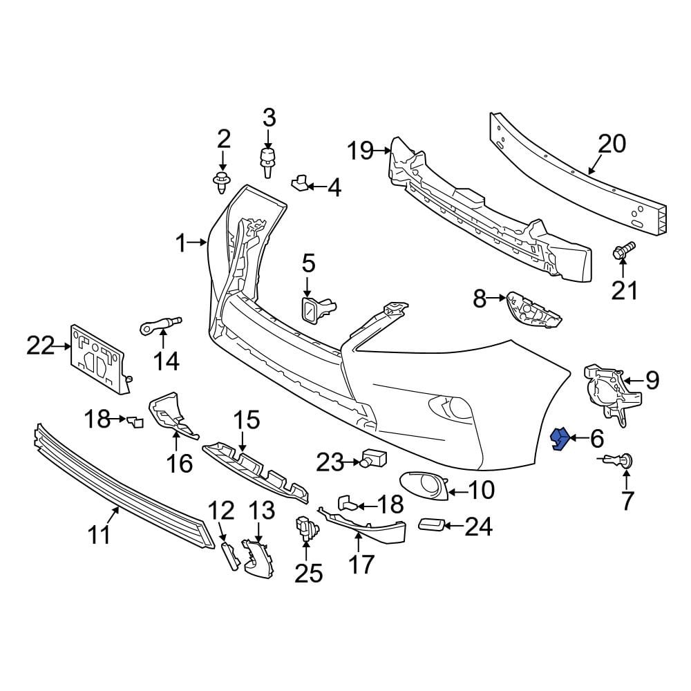 Lexus OE 5387906100 - Front Outer Bumper Cover Retainer
