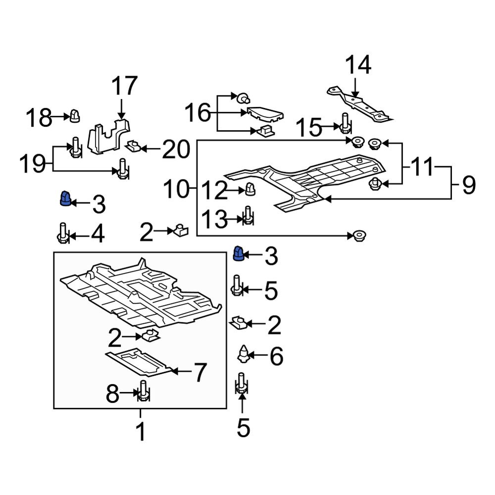 Lexus OE 9017905060 - Fender Liner Nut