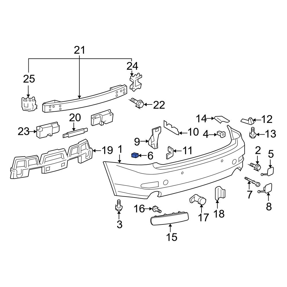Lexus OE 5246253020 - Rear Bumper Cover Insulator
