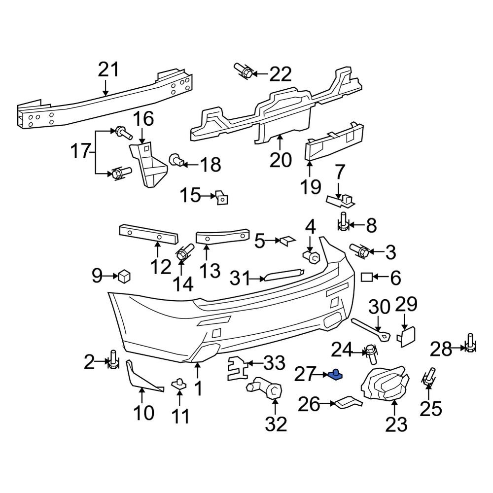 Lexus OE 9017906349 - Rear Spoiler Nut