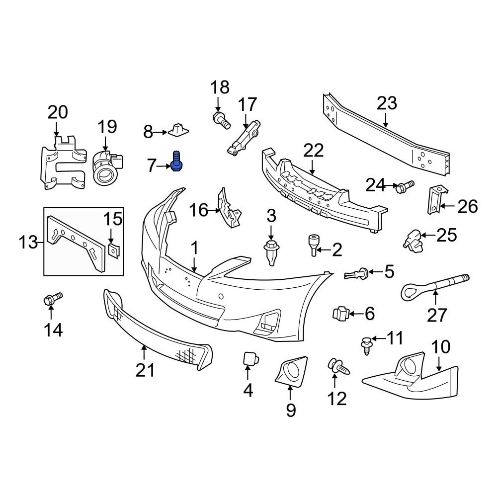 Lexus OE 9008015077 - Bumper Cover Screw