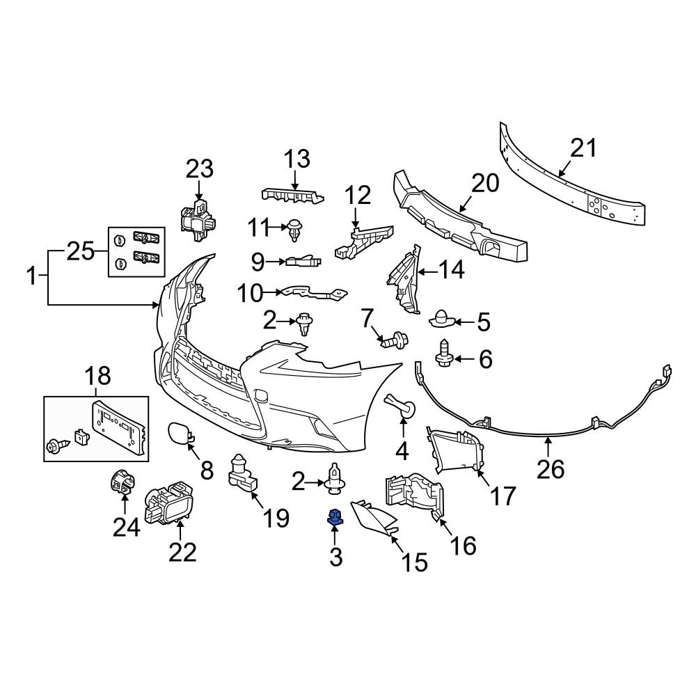Lexus OE 9018906193 - Bumper Cover Grommet