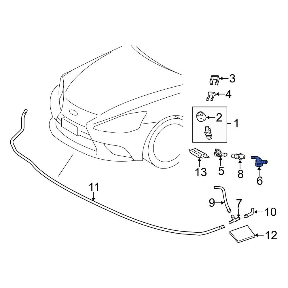 Lexus OE 8527977010 - Front Headlight Washer Hose Connector