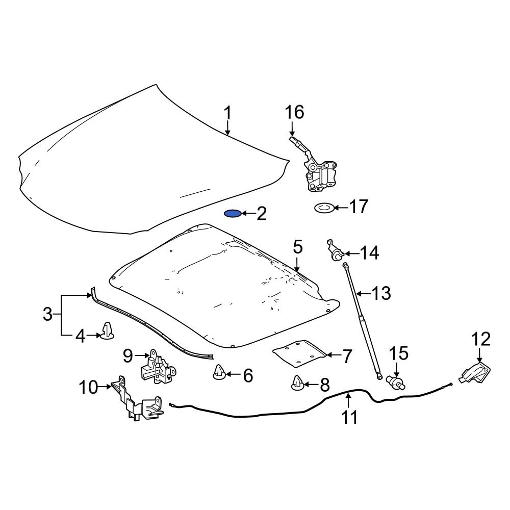 Lexus OE 9033325003 - Front Hood Plug