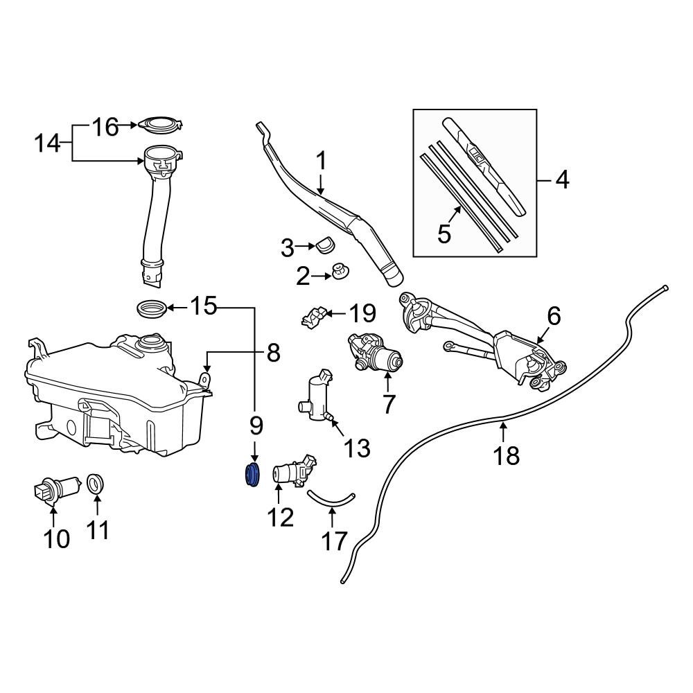 Lexus OE 8533660300 - Washer Fluid Reservoir Mounting Grommet