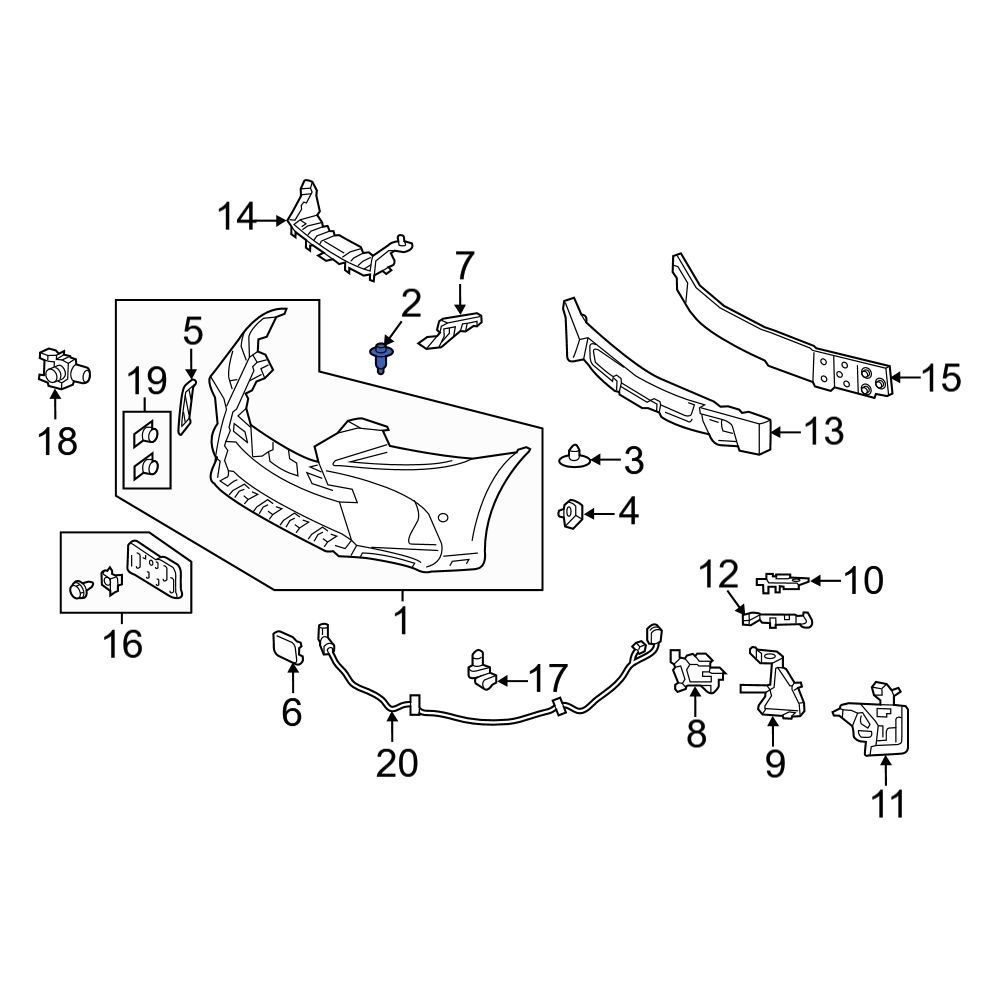 Lexus OE 5387930060 - Bumper Cover Retainer