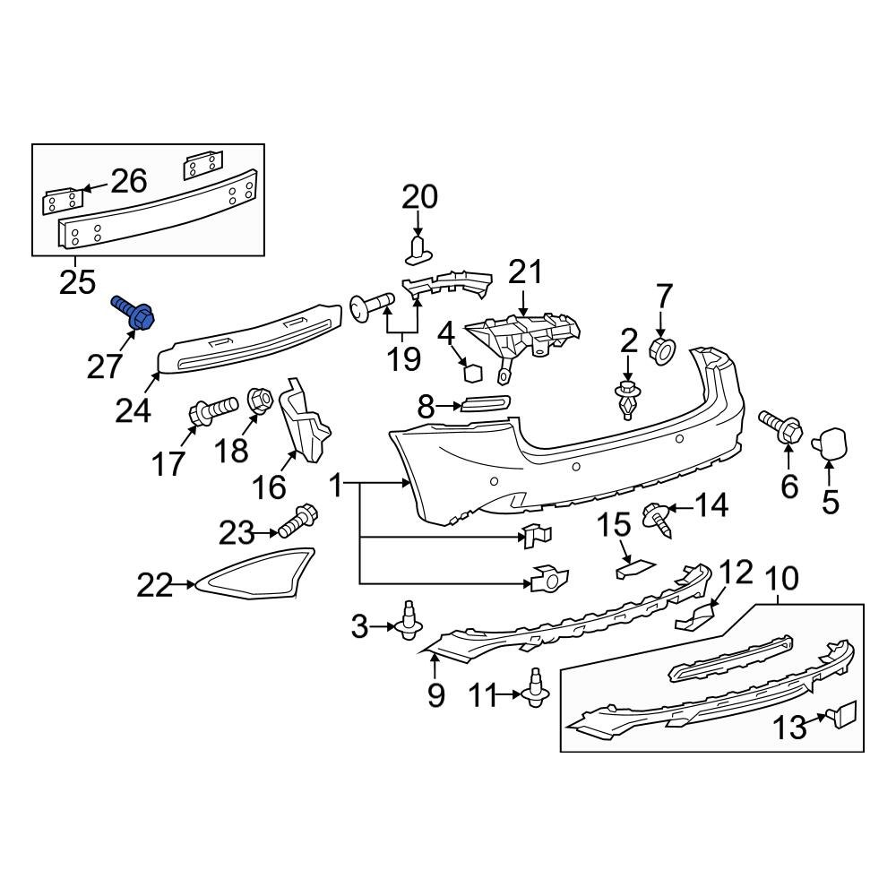 Lexus OE 9008011699 - Bumper Impact Bar Bolt