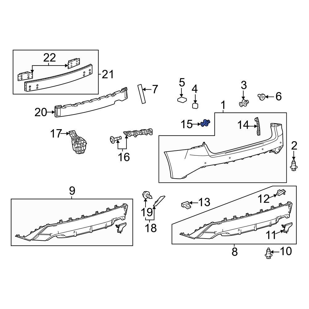 Lexus OE 9046709237 - Bumper Cover Support Rail Clip