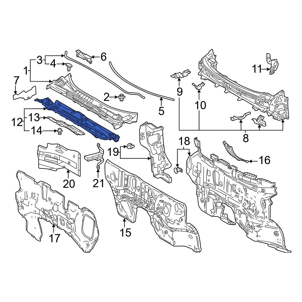 Lexus OE 557010E170 - Front Cowl Plenum Panel