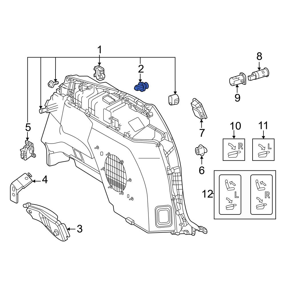Lexus OE 9046710161 - Center Body B-Pillar Trim Panel Clip