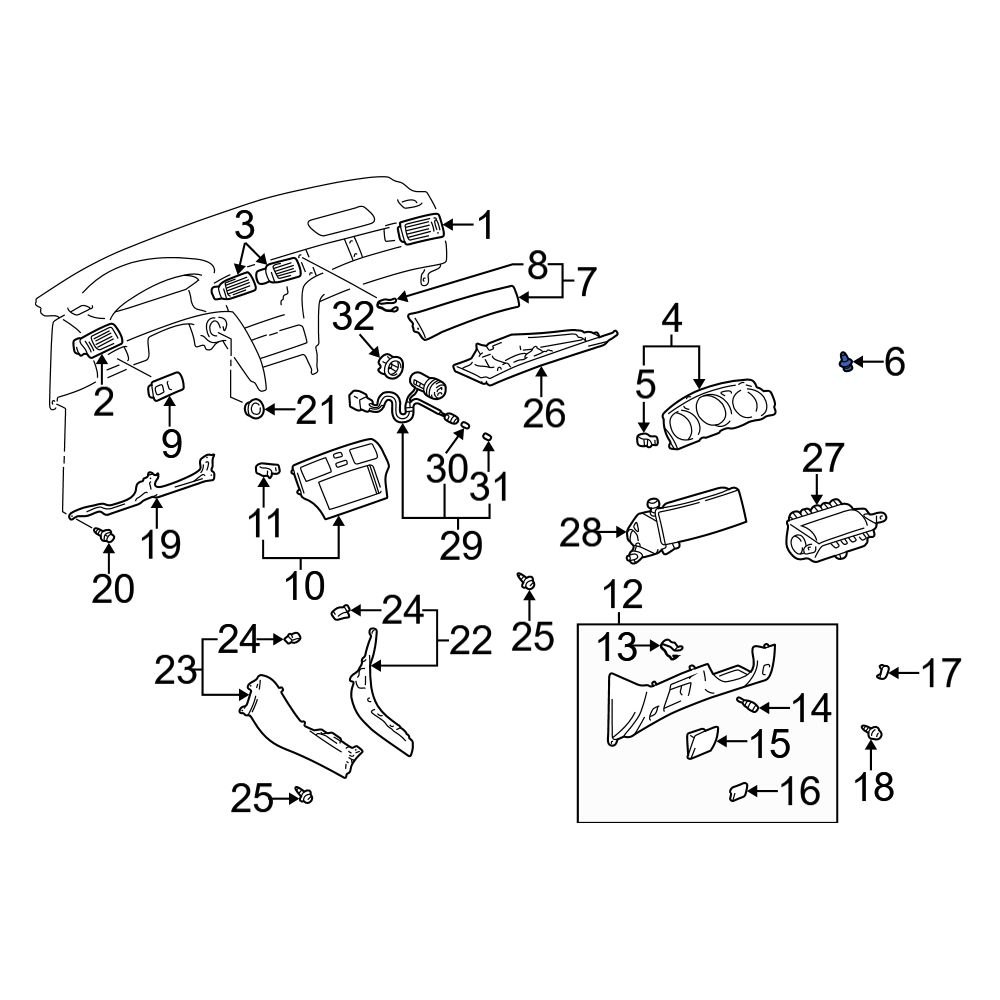 Lexus OE 9046710201 - Roof Header Panel Clip