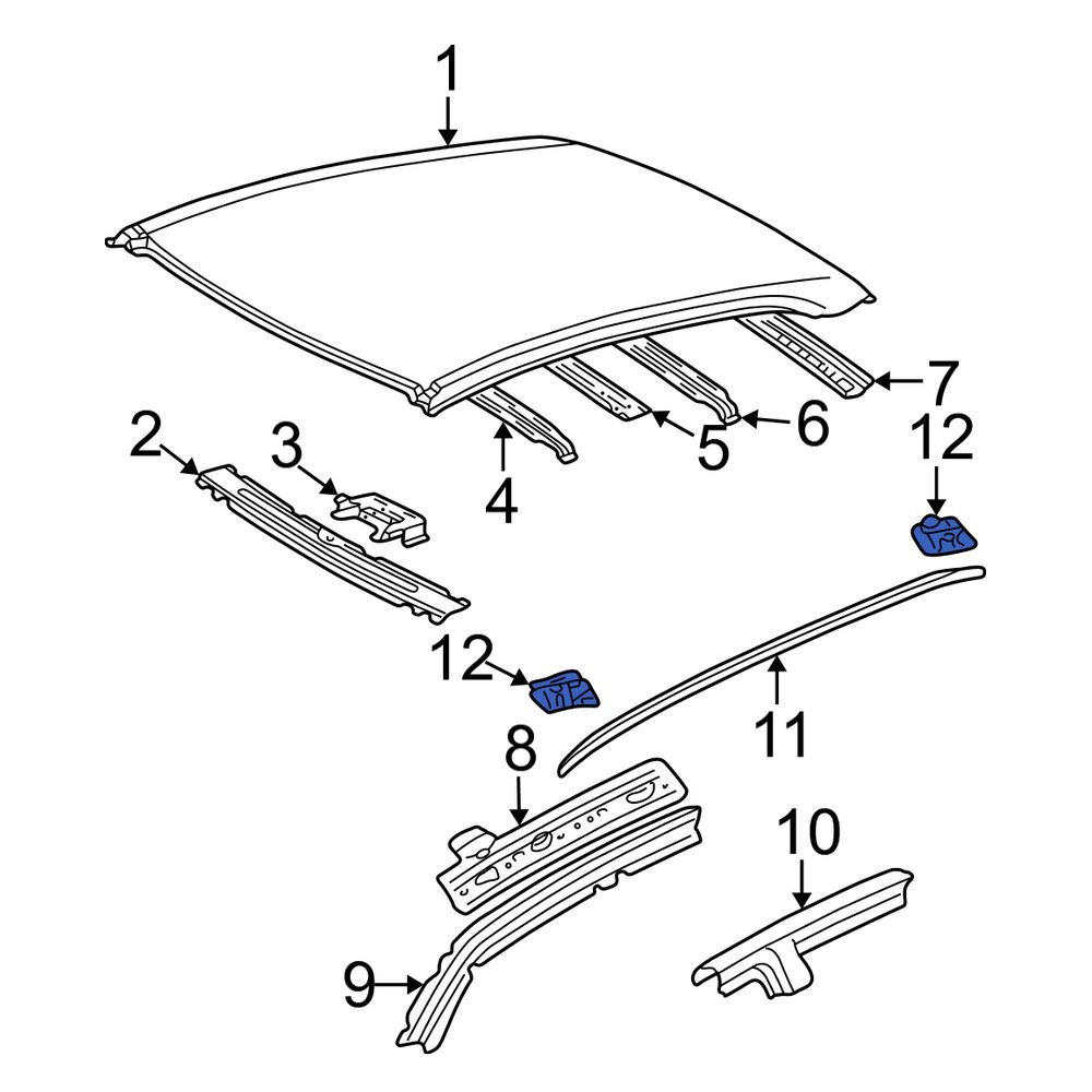 Lexus OE 7556133030 - Roof Drip Molding Clip
