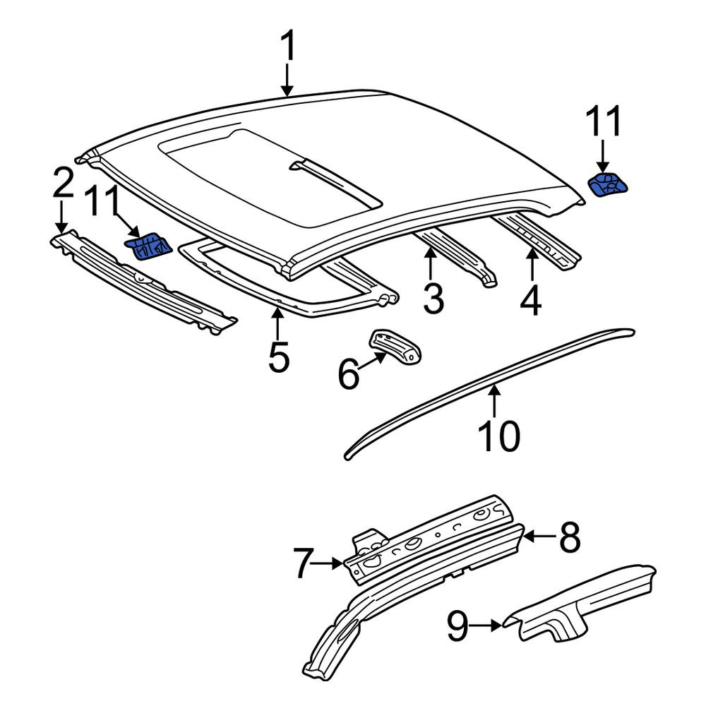 Lexus OE 7556133030 - Roof Drip Molding Clip