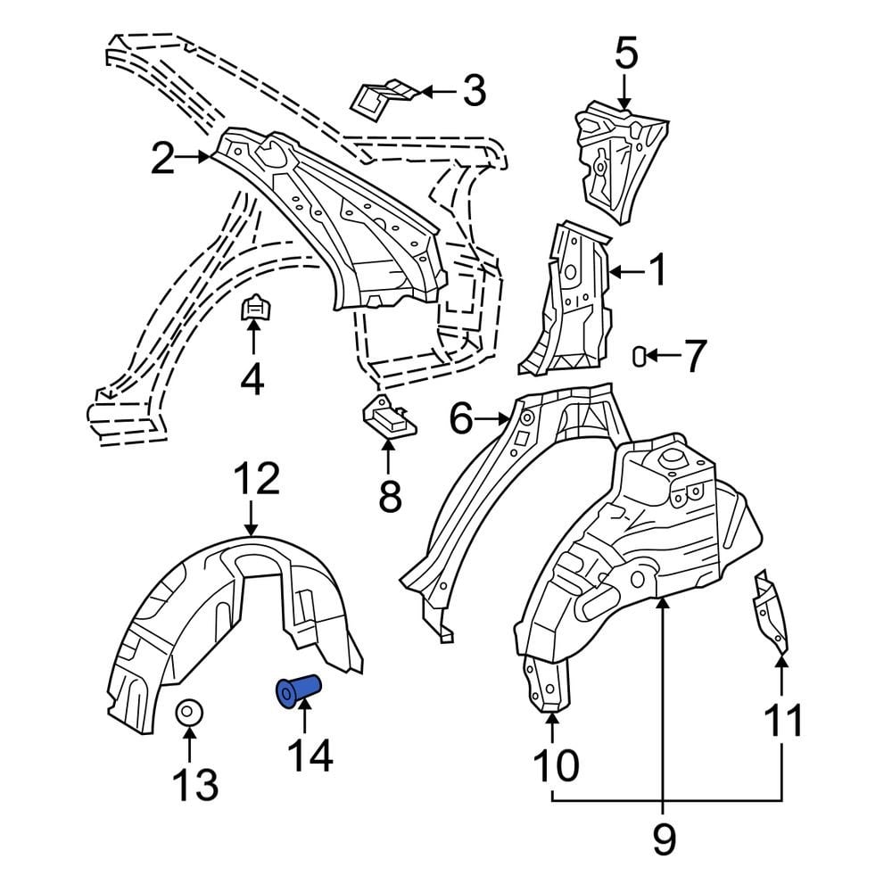 Lexus OE 9018906157 - Quarter Panel Splash Shield Grommet