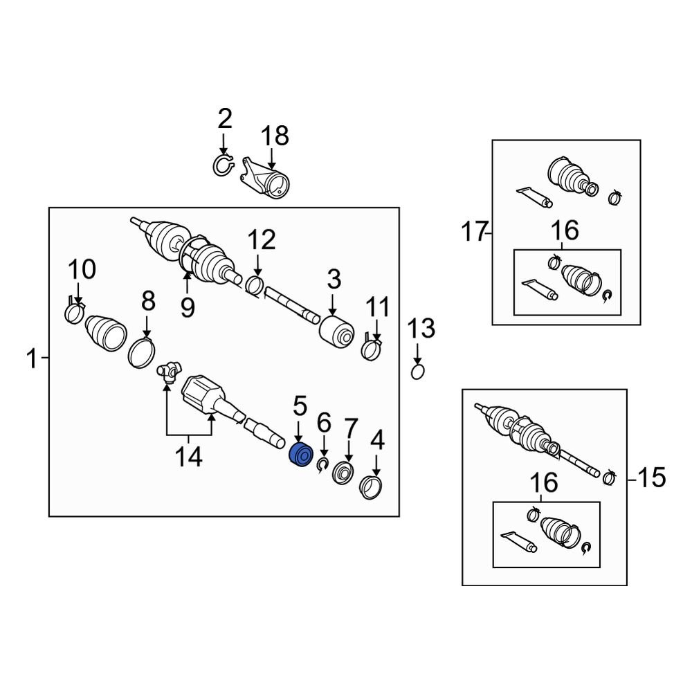 Lexus OE 9008036133 - Front CV Axle Shaft Carrier Bearing