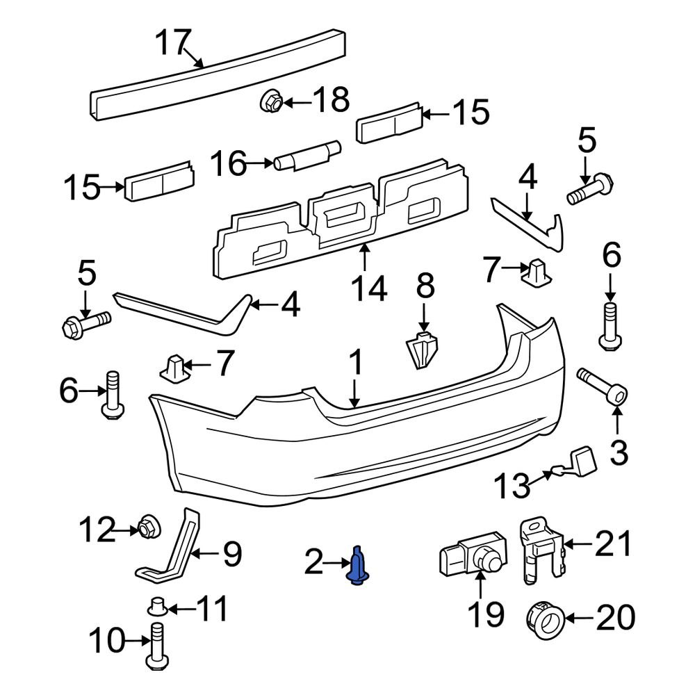 Lexus OE 5216102020 - Lower Bumper Cover Retainer