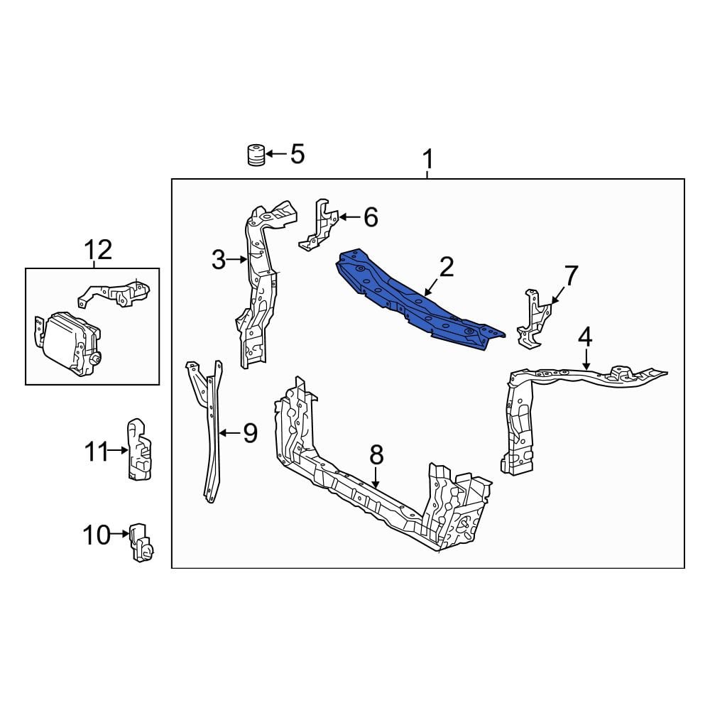 Lexus OE 5321606130 - Front Upper Radiator Support Tie Bar