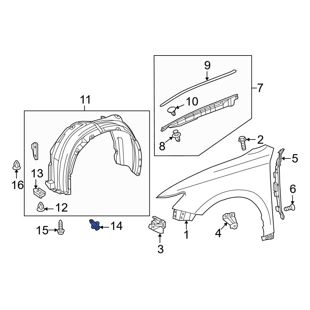 Lexus OE 9046707214 - Fender Flare Clip