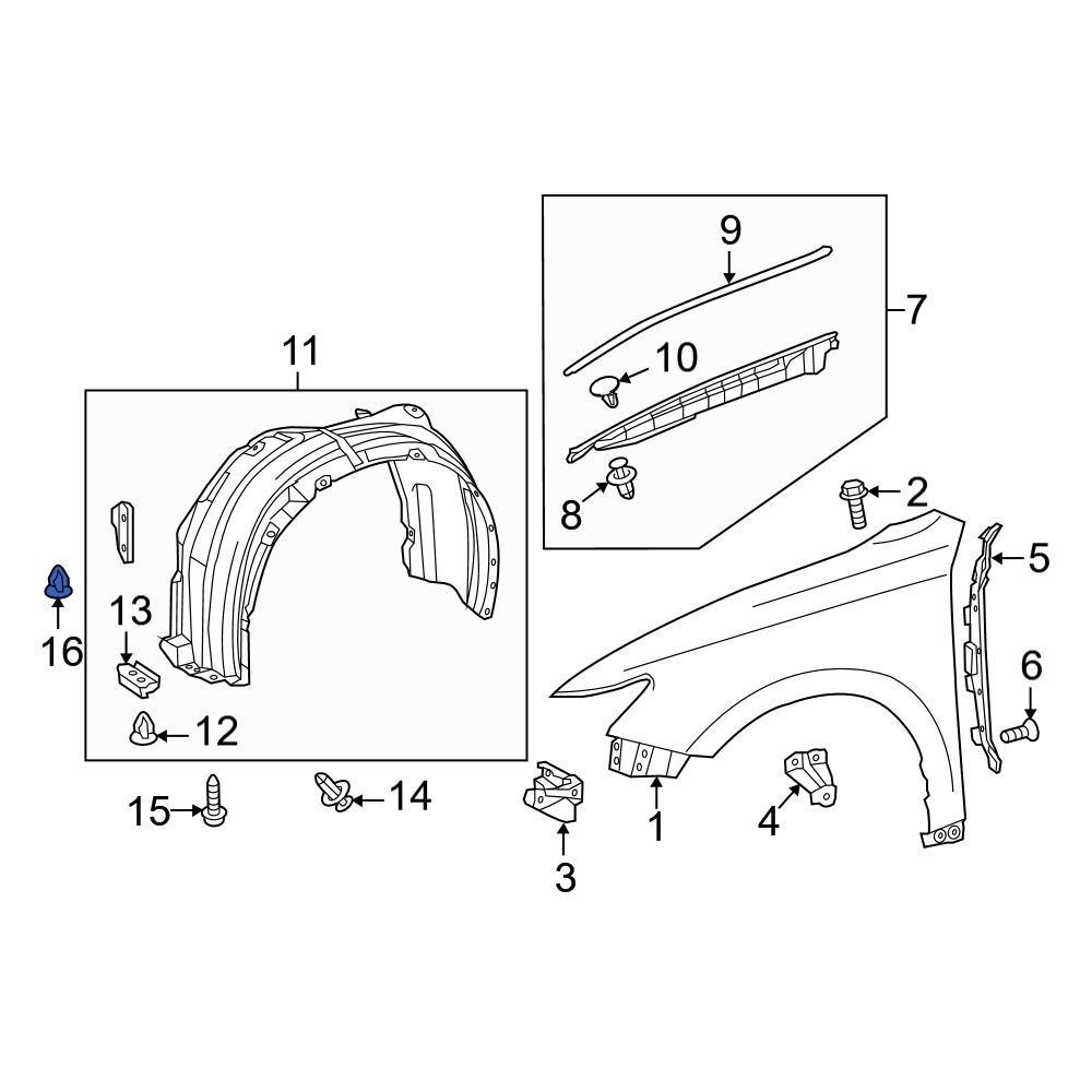 Lexus OE 9018906067 - Fender Molding Retainer