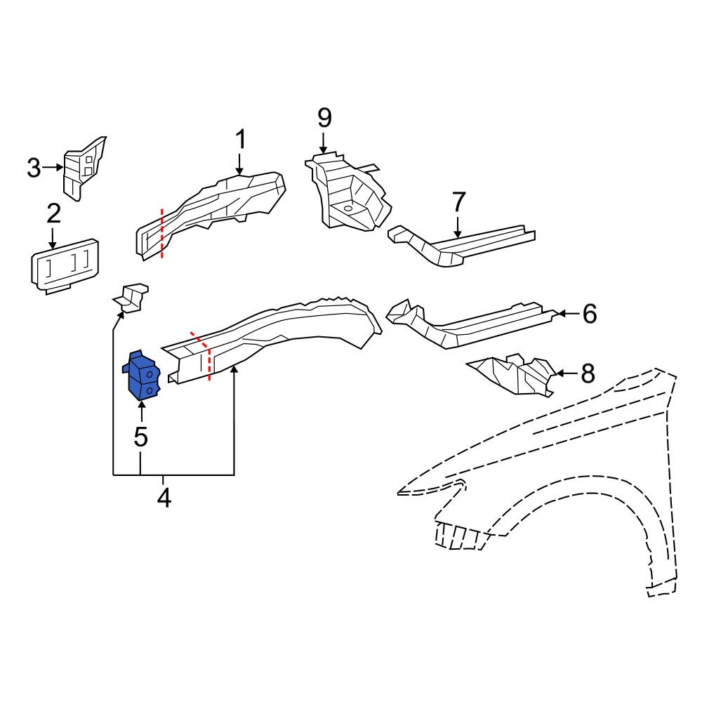 Lexus OE 5711706030 - Front Right Frame Rail End