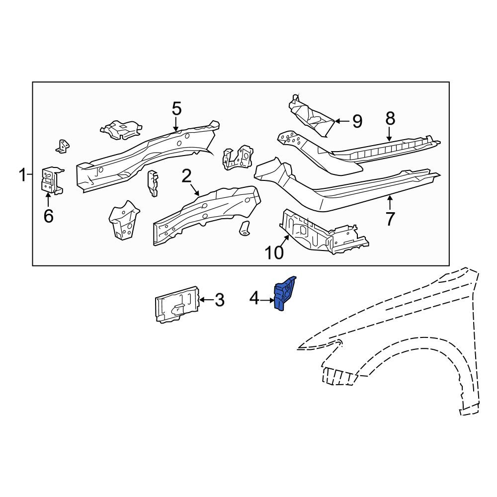 Lexus OE 5170206010 - Front Left Fender Rail Bracket