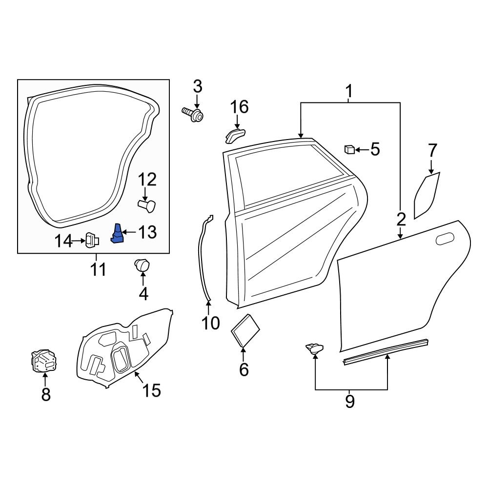 Lexus OE 6786712150 - Door Seal Clip