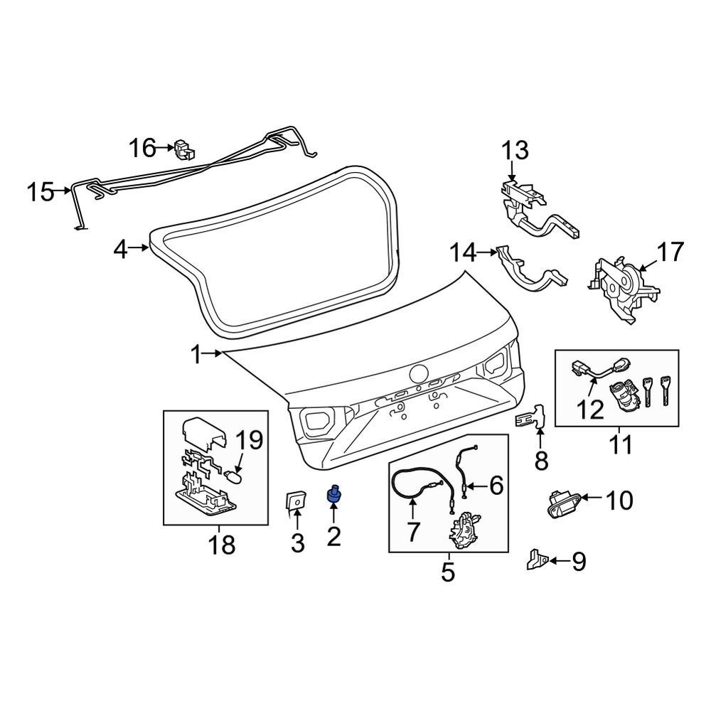 Lexus OE 75129AC010 - Rear Deck Lid Stop Buffer