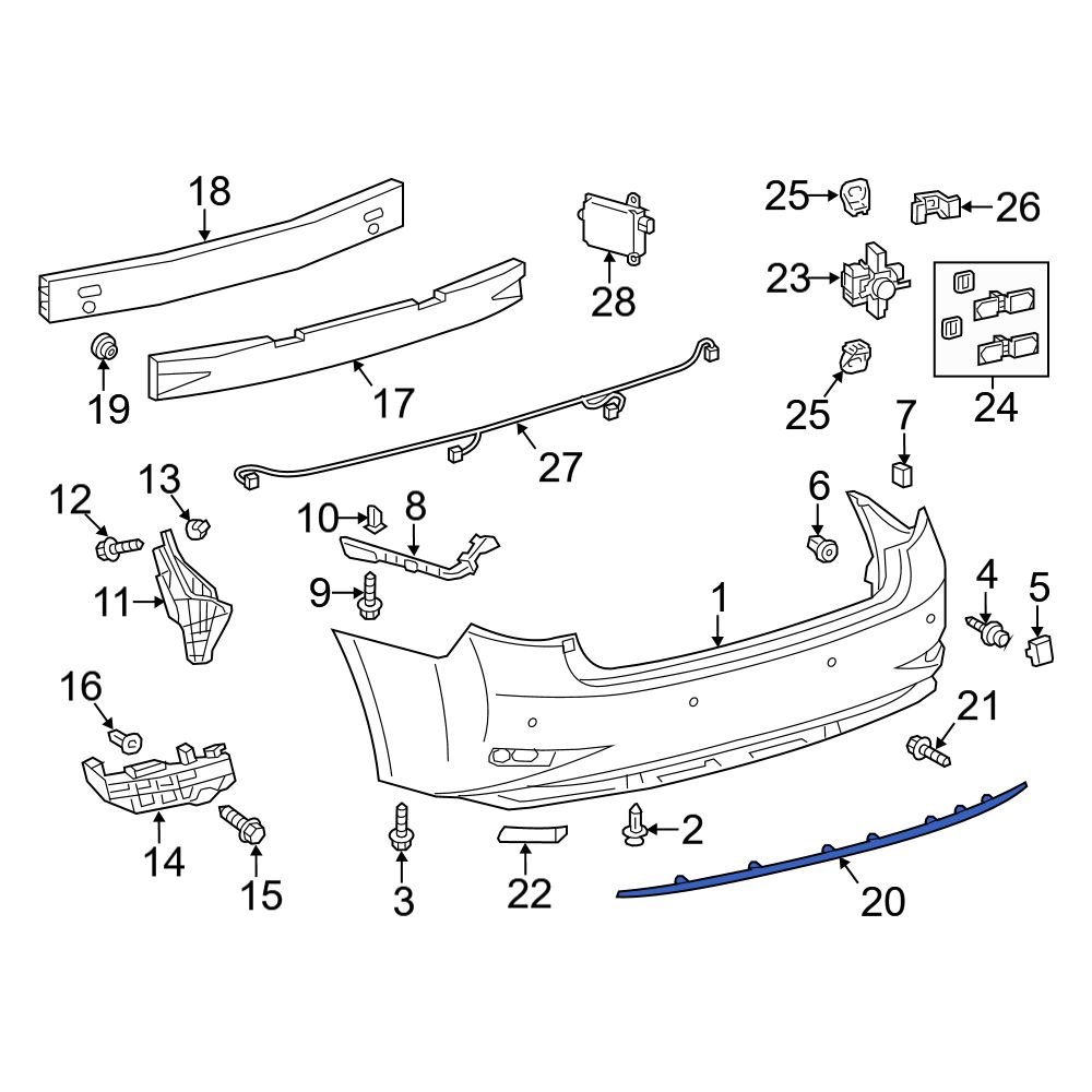 Lexus OE PT74733130 - Rear Bumper Trim
