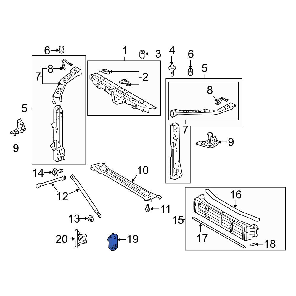 Lexus OE 8894033060 - Front Radiator Support Air Deflector Actuator