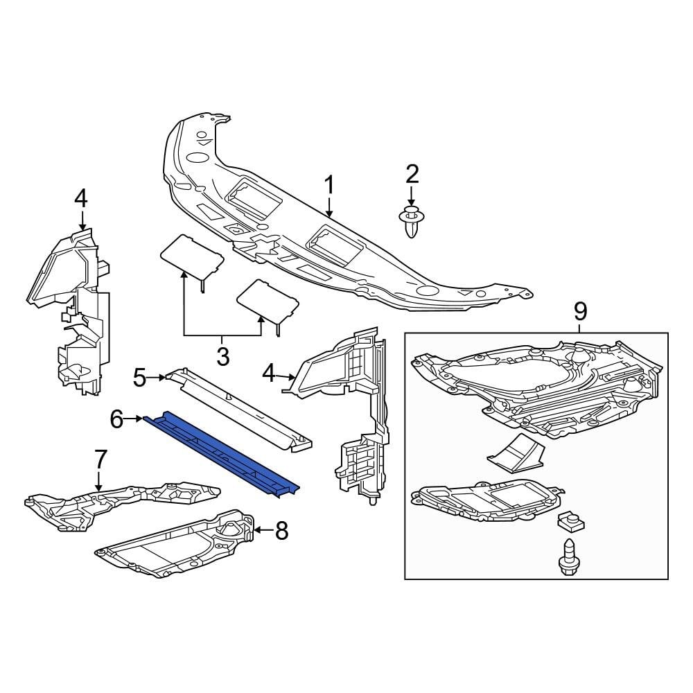 Lexus OE 16592F0080 - Front Lower Radiator Support Air Deflector