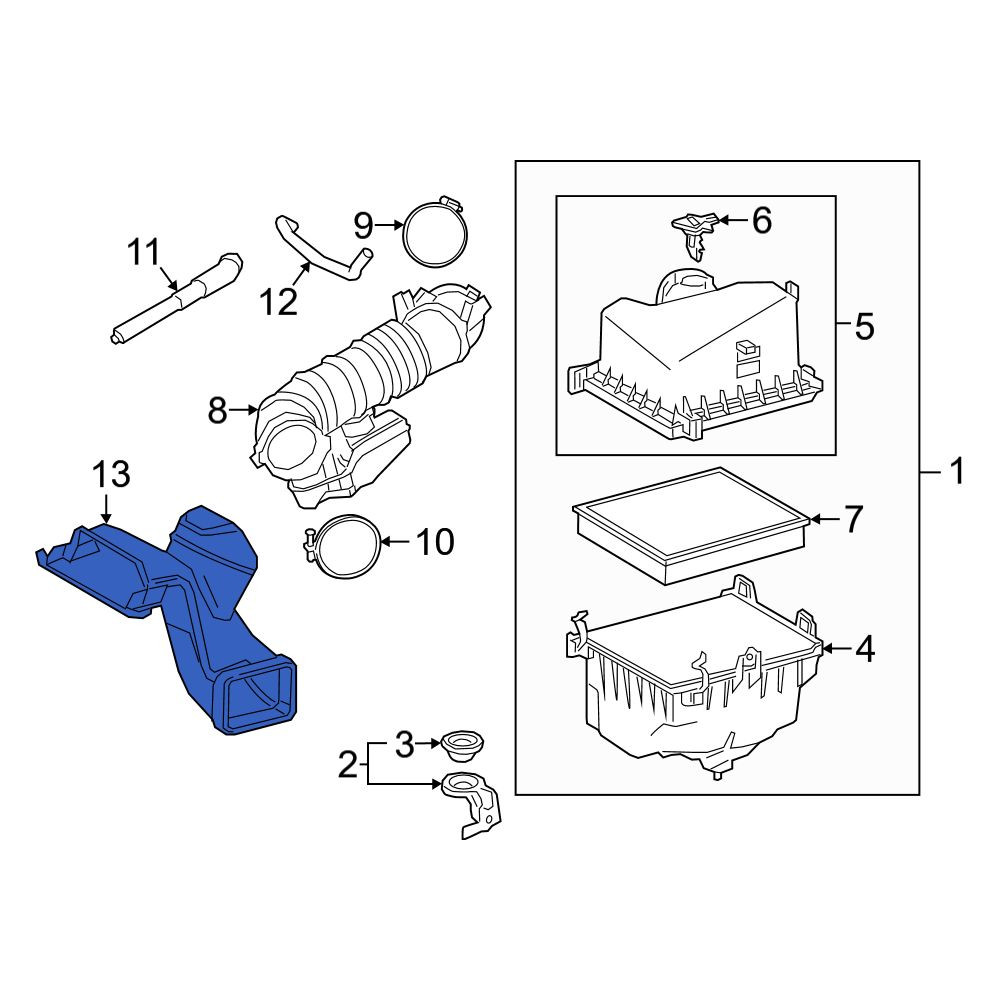 Lexus OE 177500P080 - Front Engine Air Intake Hose