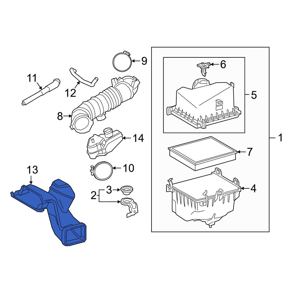 Lexus OE 177500P080 - Front Engine Air Intake Hose