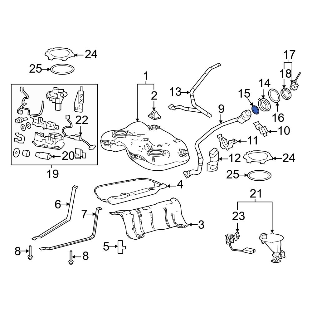 Lexus OE 7739102040 - Inner Fuel Tank Filler Neck Retaining Ring