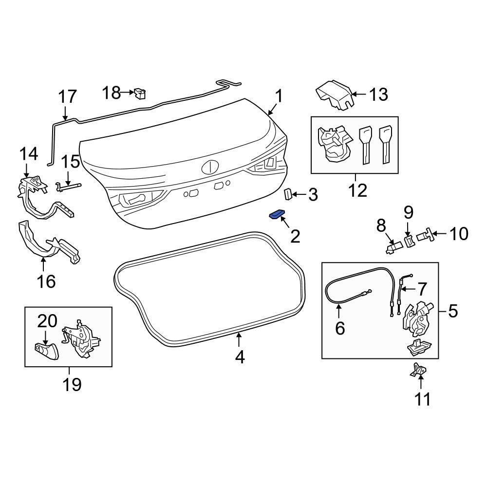Lexus OE 7512930010 - Rear Deck Lid Stop Buffer