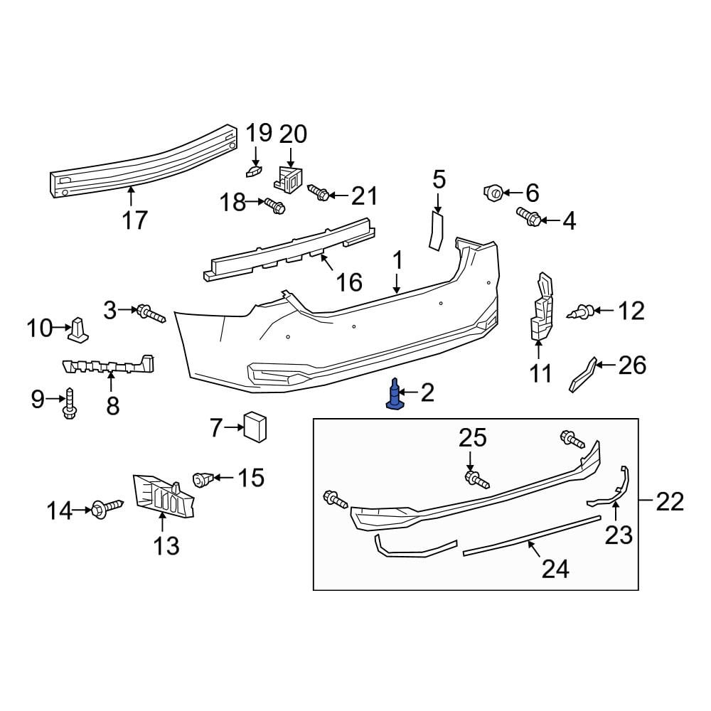 Lexus OE 5216102020 - Lower Bumper Cover Retainer