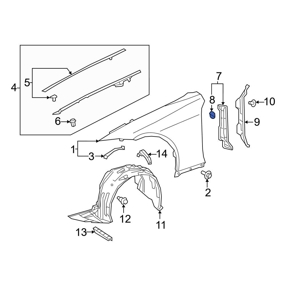 Lexus OE 5385747011 - Fender Insulator Clip