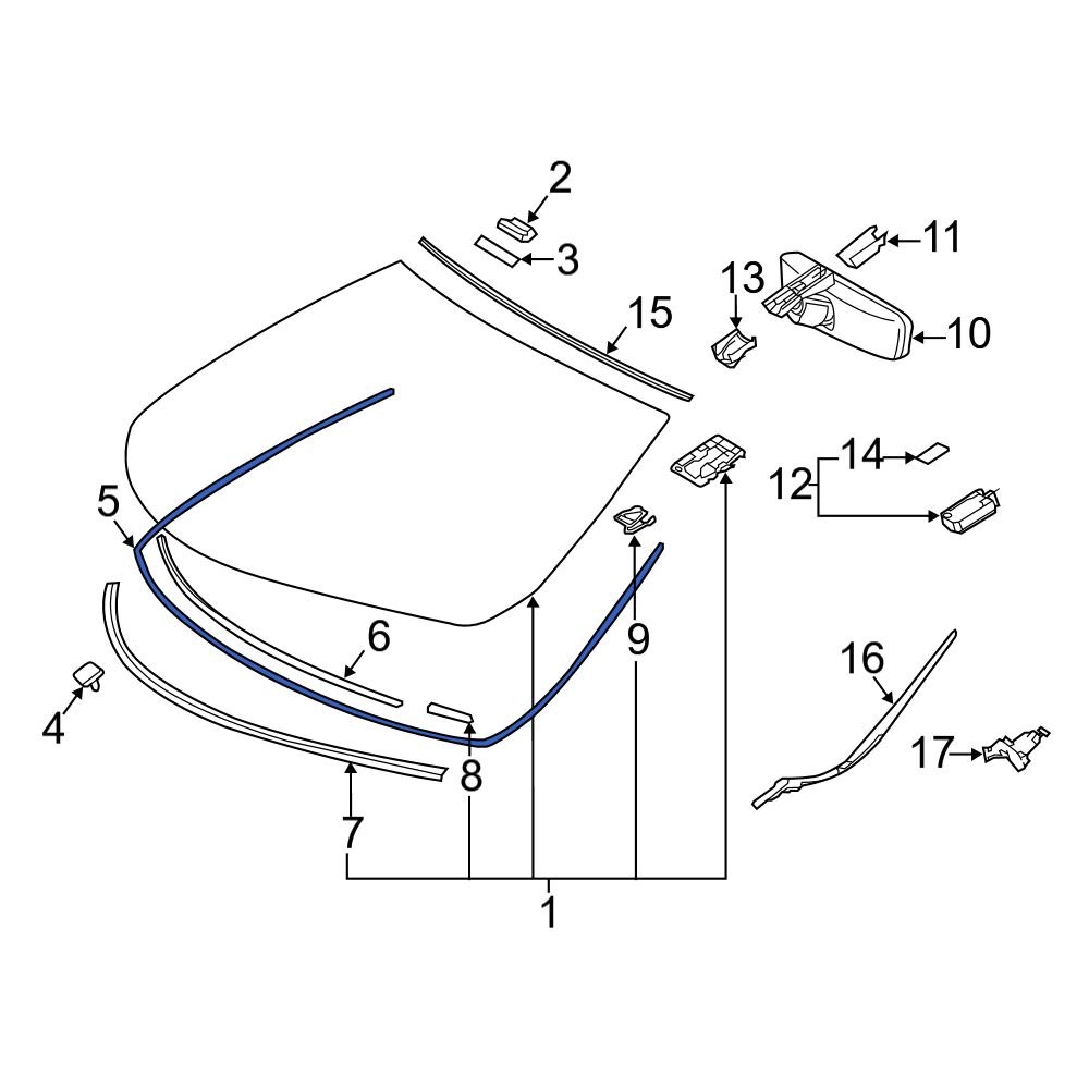 Lexus OE 5611764010 - Windshield Seal