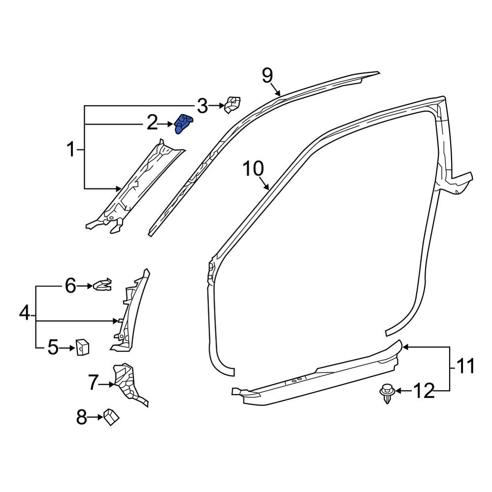 Lexus OE 9046709232 - Upper Body A-Pillar Trim Panel Clip