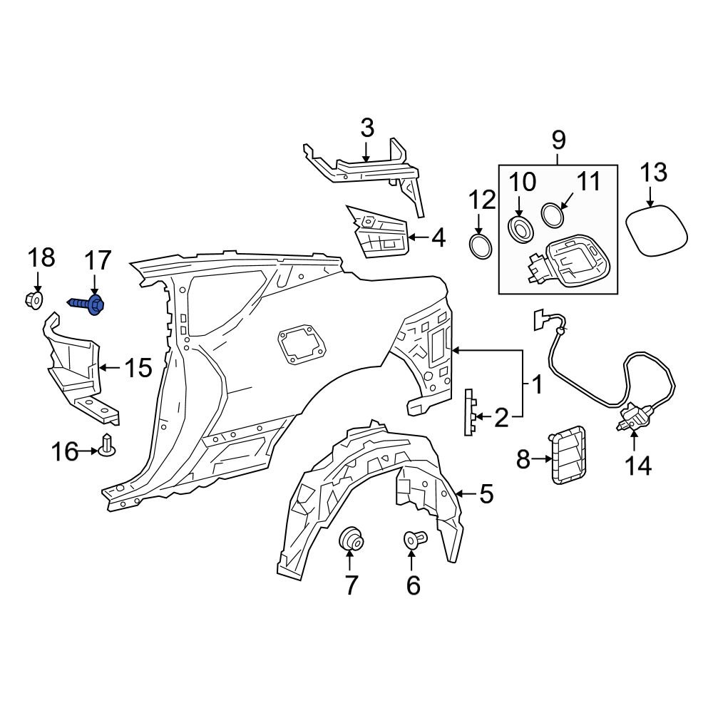 Lexus OE 90159A0053 - Bumper Cover Screw