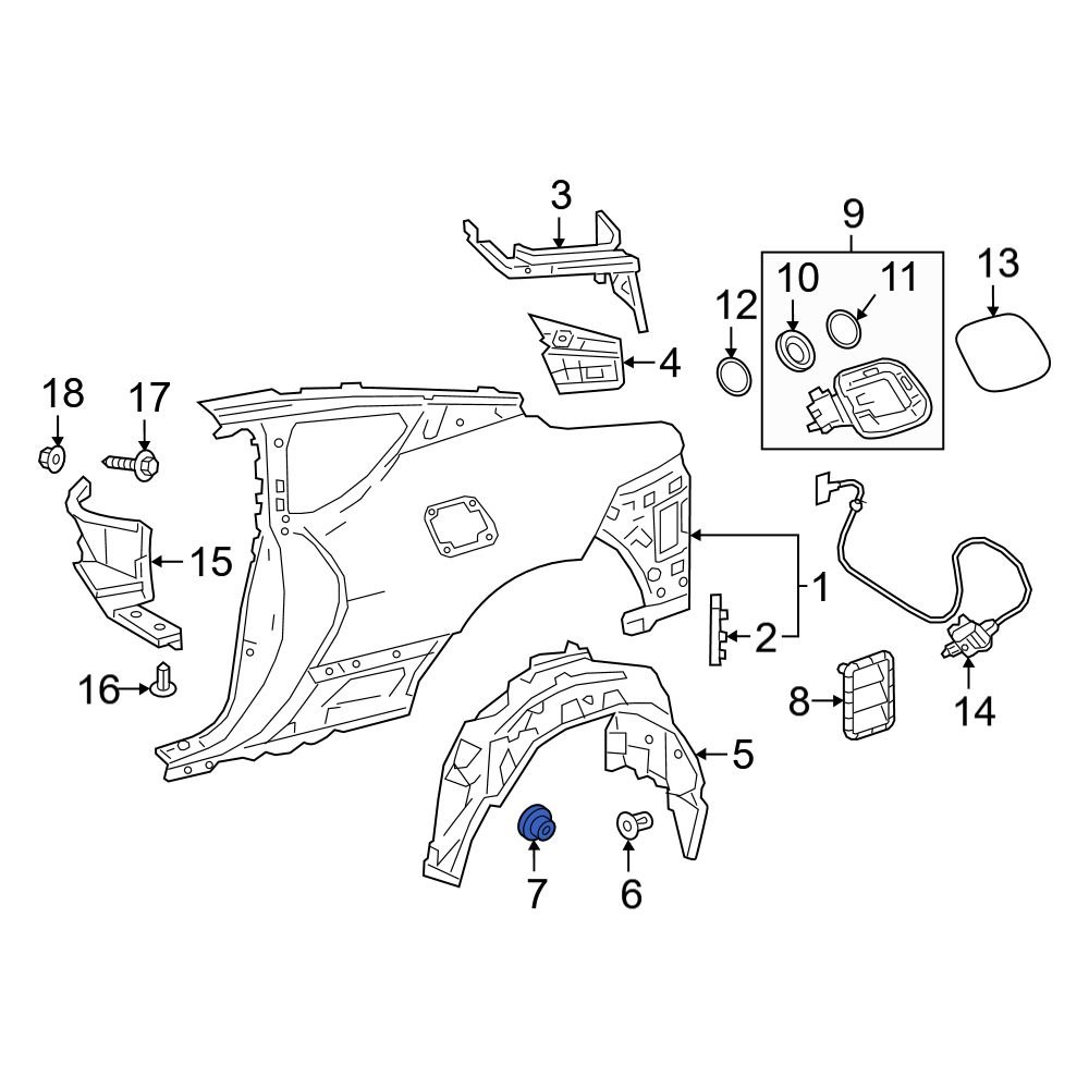 Lexus OE 7586706030 - Valance Panel Clip