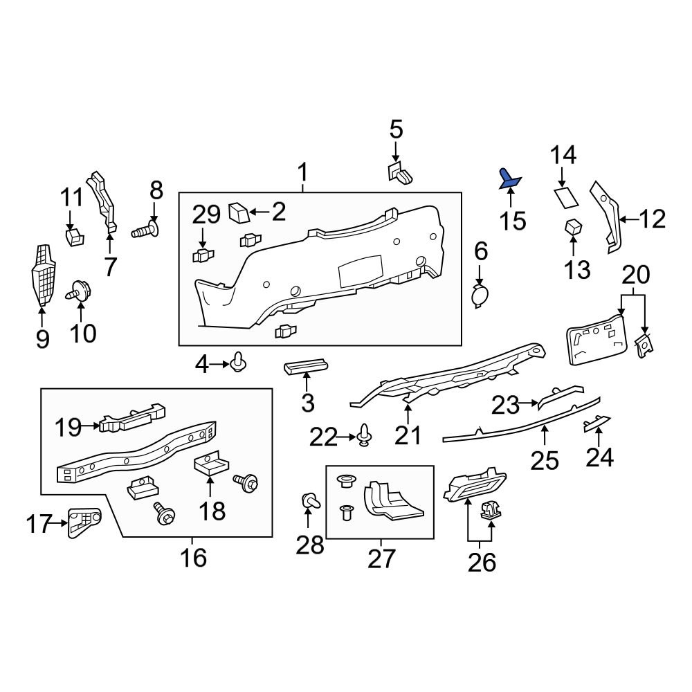 Lexus OE 5219753040 - Right Bumper Cover Support Rail Grommet