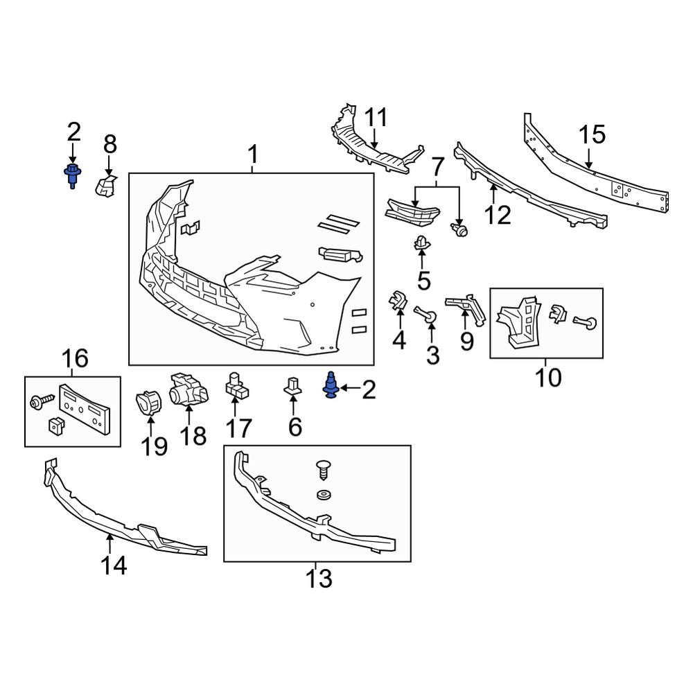 Lexus OE 4774906010 - Front Bumper Cover Retainer