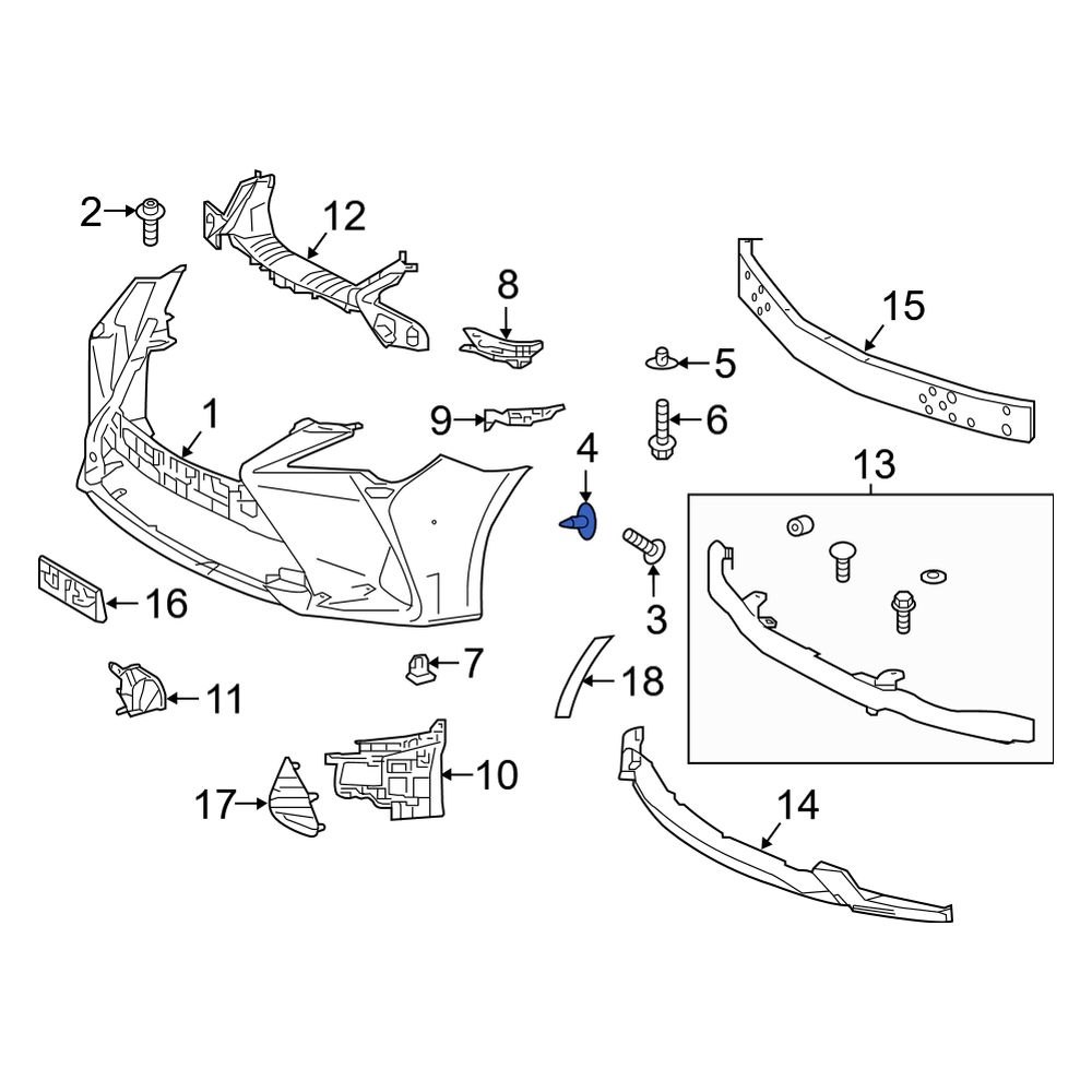 Lexus OE 5387930060 - Bumper Cover Retainer