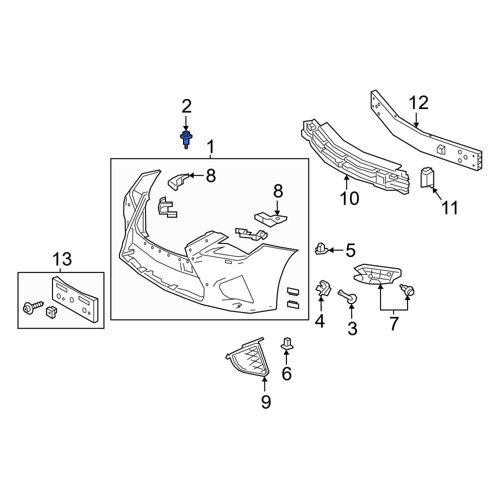 Lexus OE 5216102020 - Rear Lower Bumper Cover Retainer