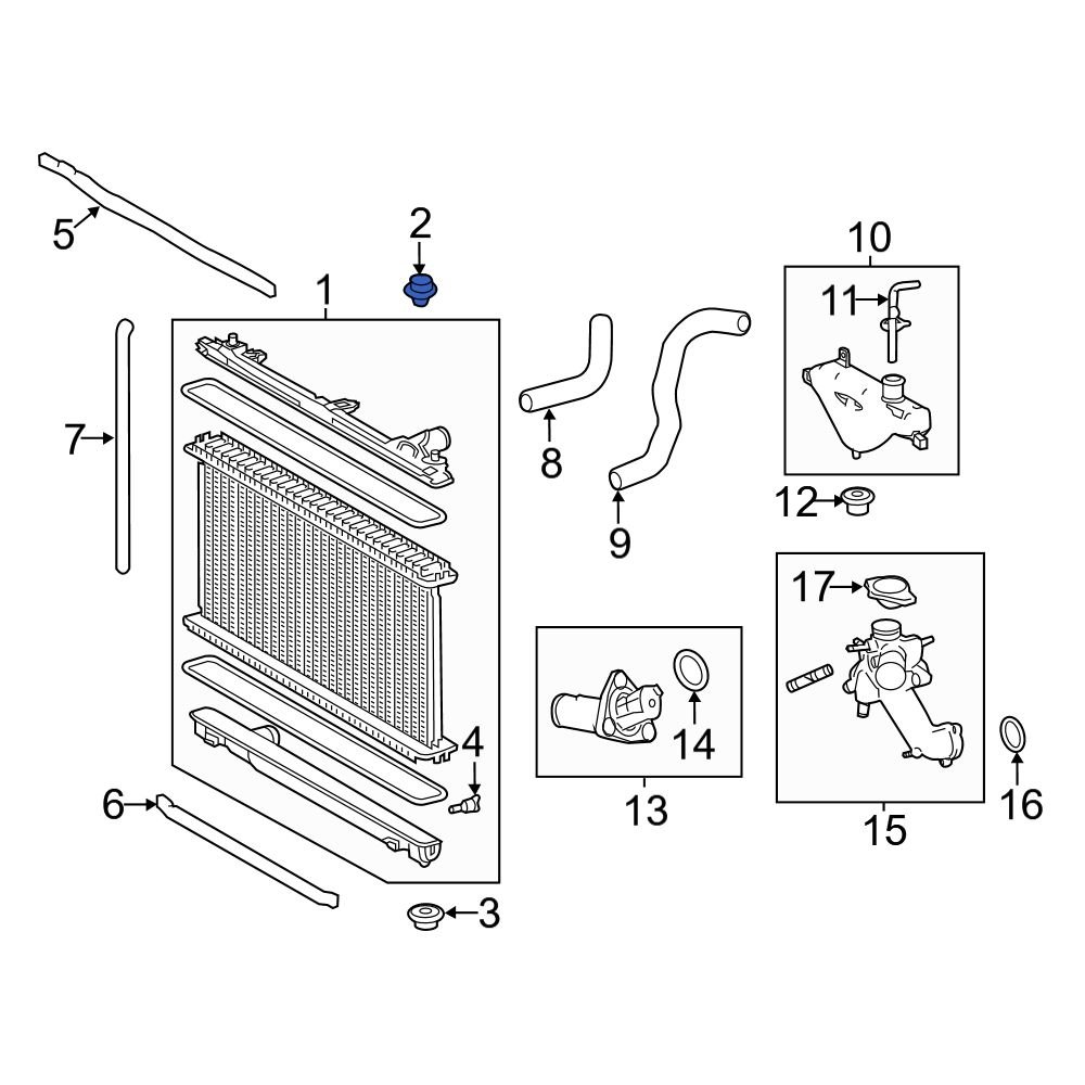 Lexus OE 16523F0020 - Upper Radiator Insulator