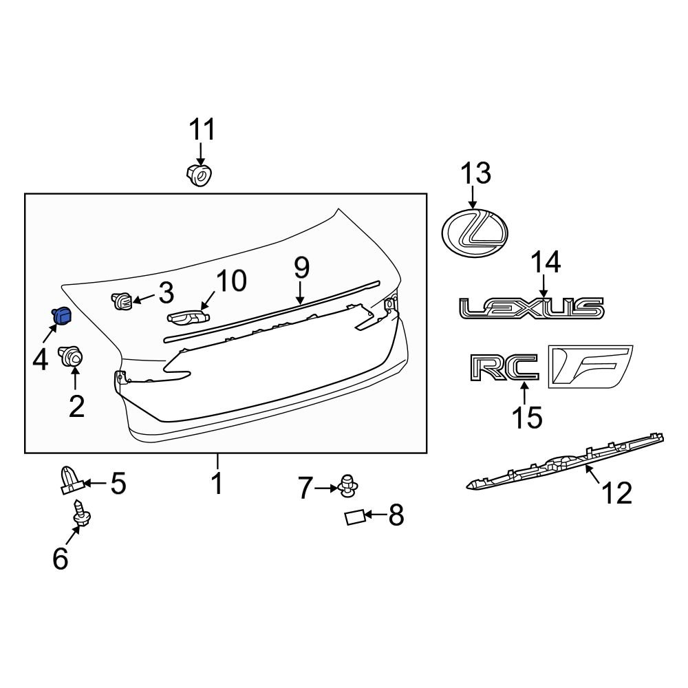 Lexus OE 8149650010 - Deck Lid Finish Panel Clip