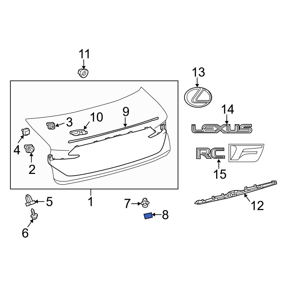Lexus OE 7512930010 - Rear Deck Lid Stop Buffer