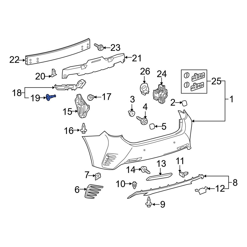 Lexus OE 9046709237 - Bumper Cover Support Rail Clip