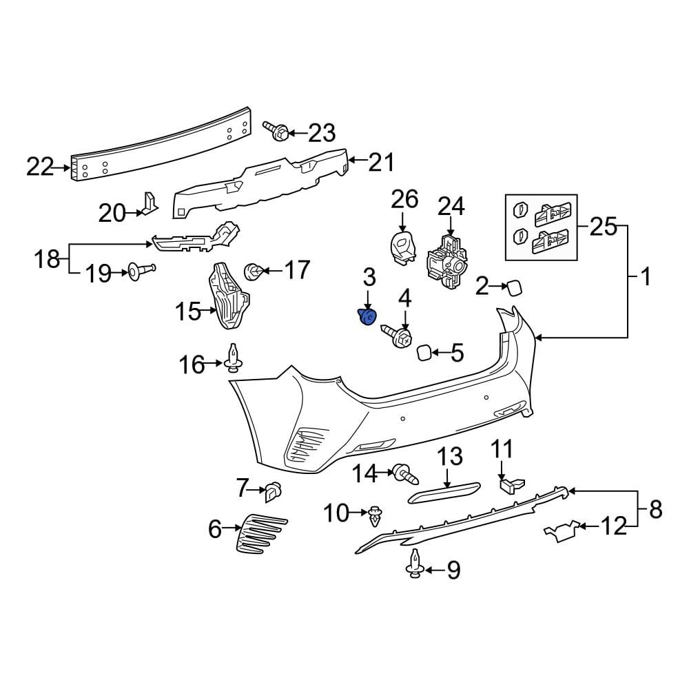 Lexus OE 9018906193 - Bumper Cover Grommet